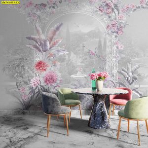 วอลเปเปอร์ลายซุ้มสวนดอกไม้เกรดพรีเมี่ยม รหัส PM-007 | โรงงาน วอลเปเปอร์ ...